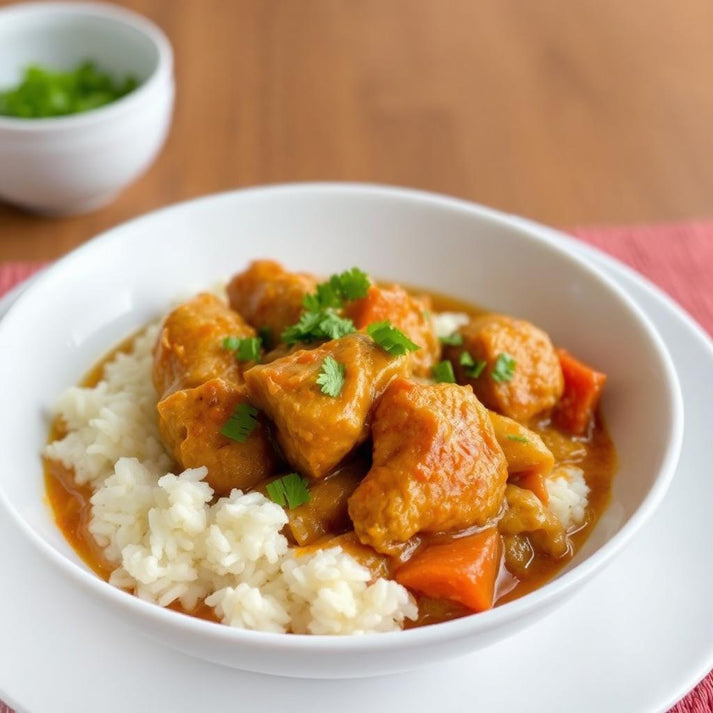 FN001- Arroz Blanco, Fricase de Pechuga de Pollo y Amarillos – Fitted ...