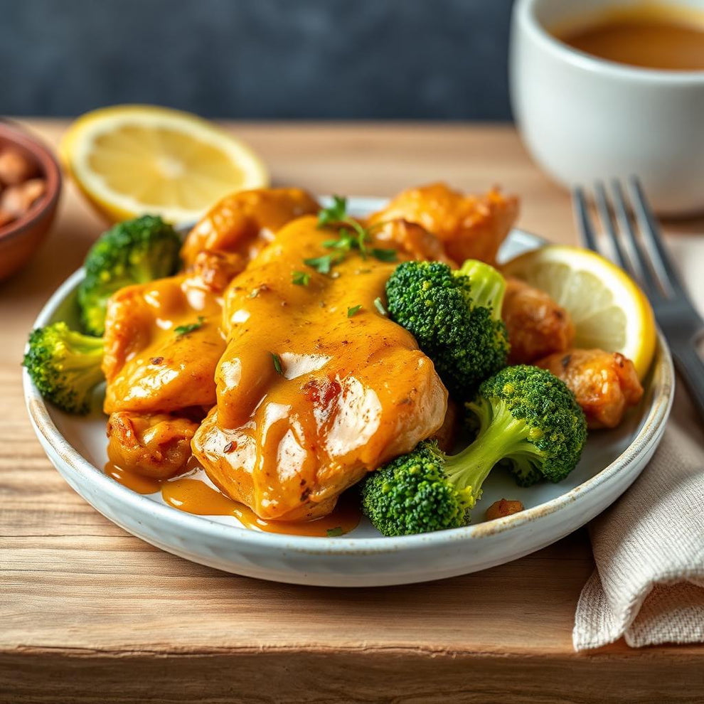 FN072 - Pollo en salsa "Honey Dijon" con Vegetales al Vapor – Fitted ...