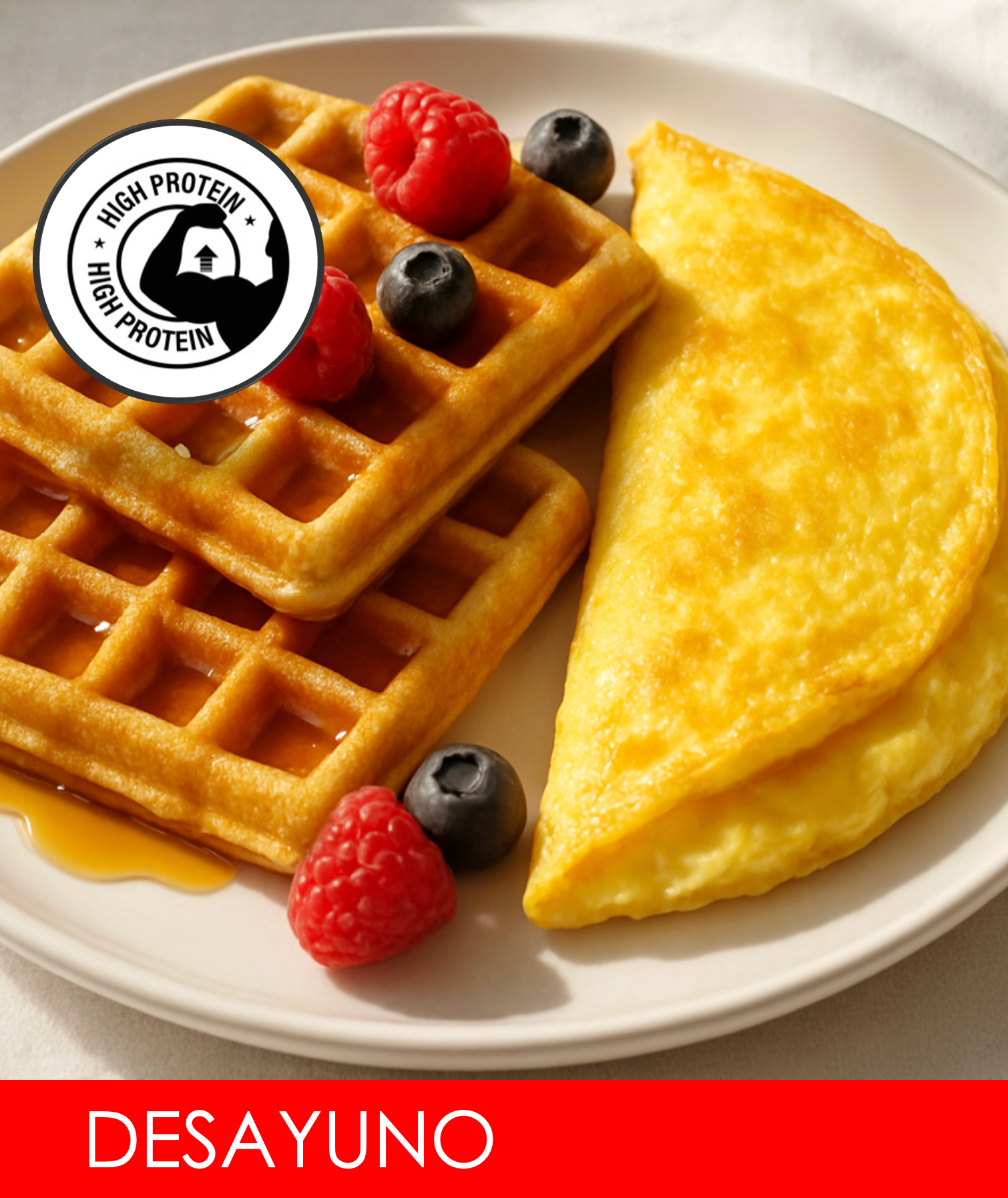 FNB009 - Omelette de Queso y Waffles de PROTEINA – Fitted Nutrition